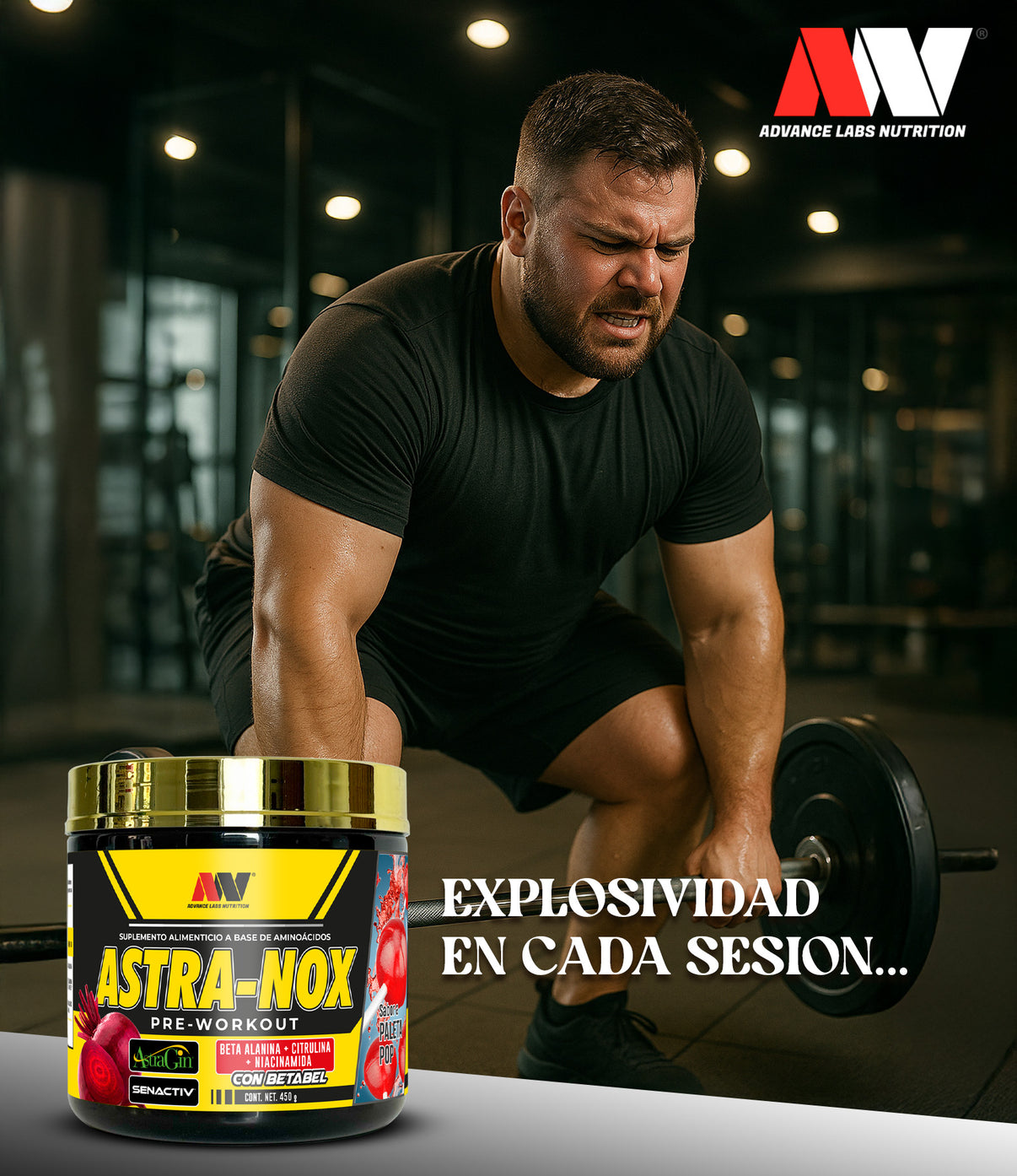 Astra-Nox pre entreno, 450g - Advantage Nutrition con Astragin®️