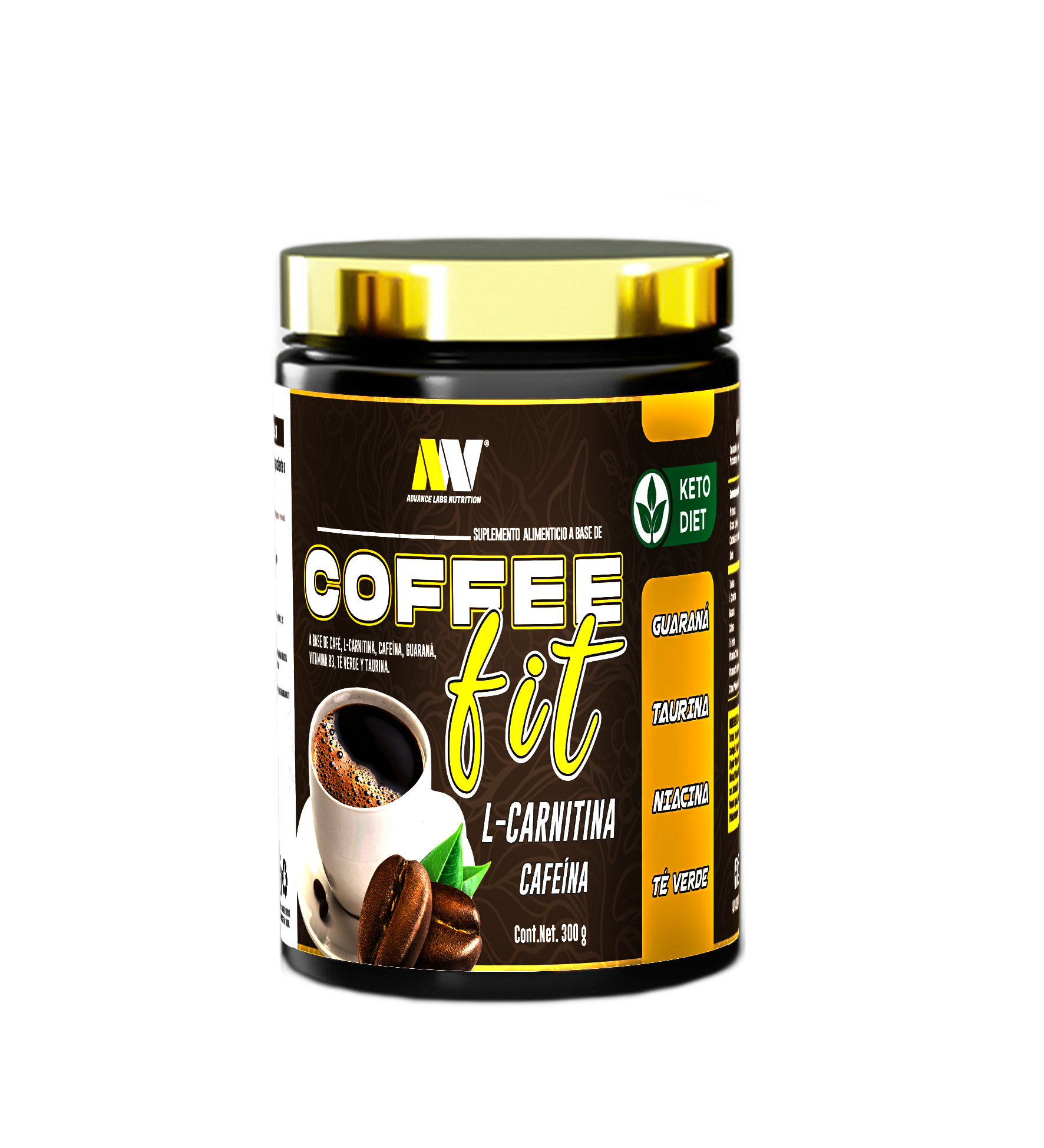 COFFEE FIT 60 tazas Café energético & termogénico Advance Labs Nutriti